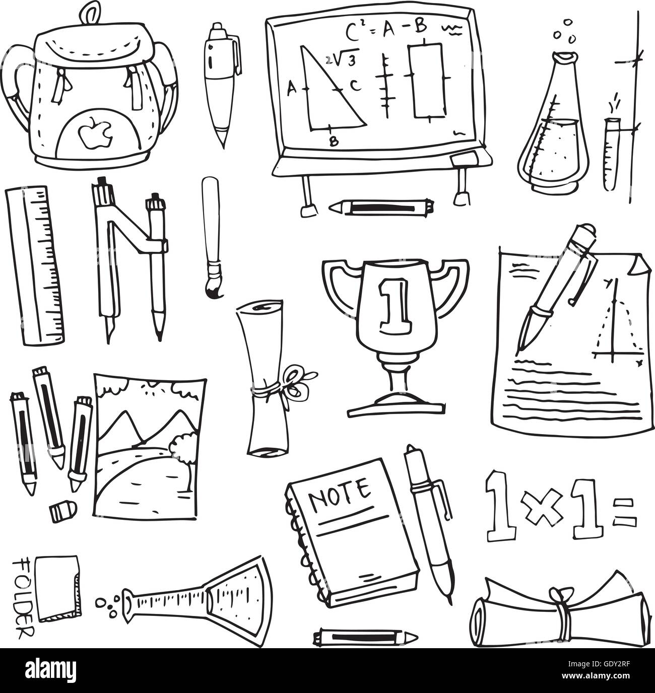 Design school education doodles Stock Vector Image & Art - Alamy