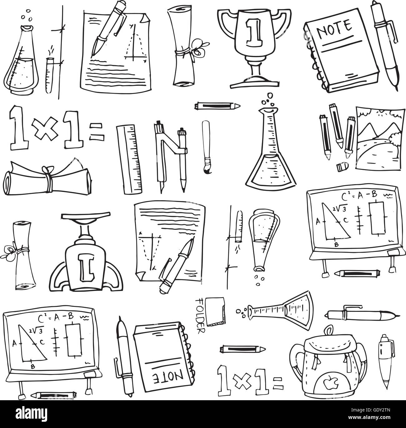 School object design in doodles Stock Vector Image & Art - Alamy
