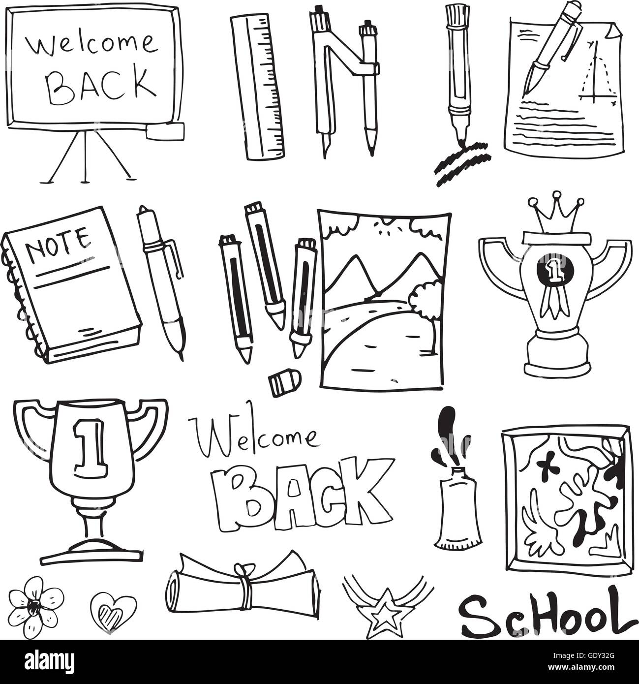 Vector school object doodles Stock Vector Image & Art - Alamy Vector school object doodles Stock Vector Image & Art - Alamy