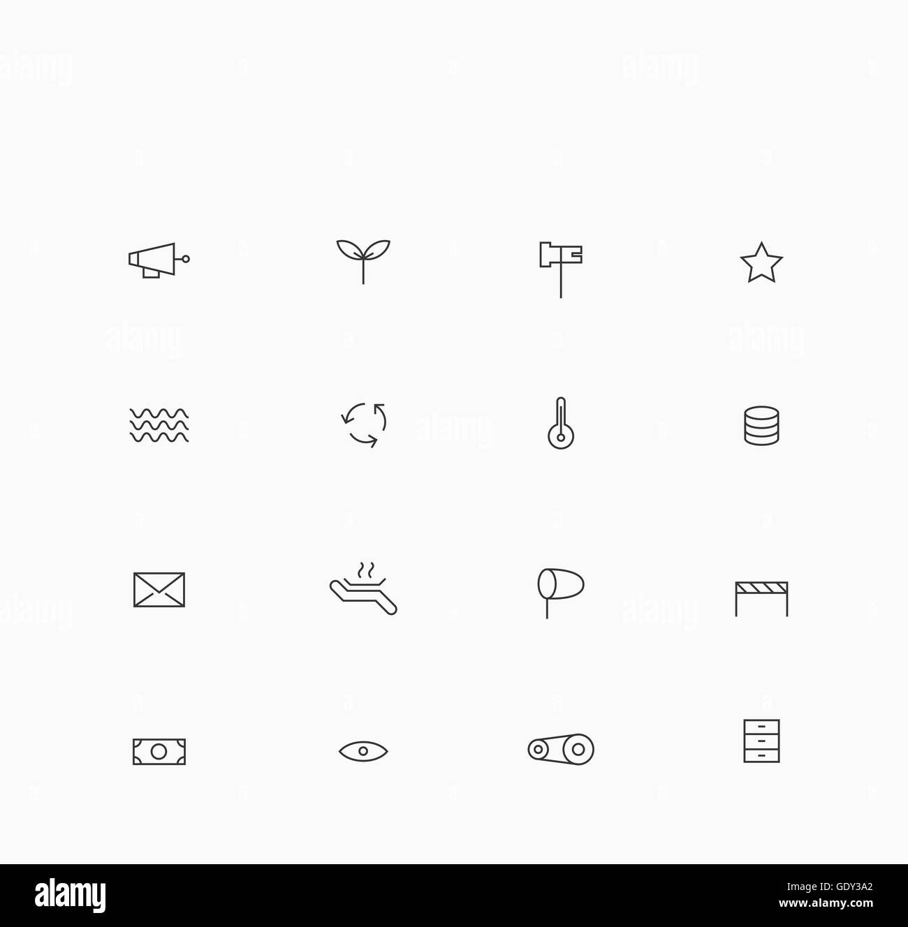 Set of various simple small line icons Stock Photo - Alamy