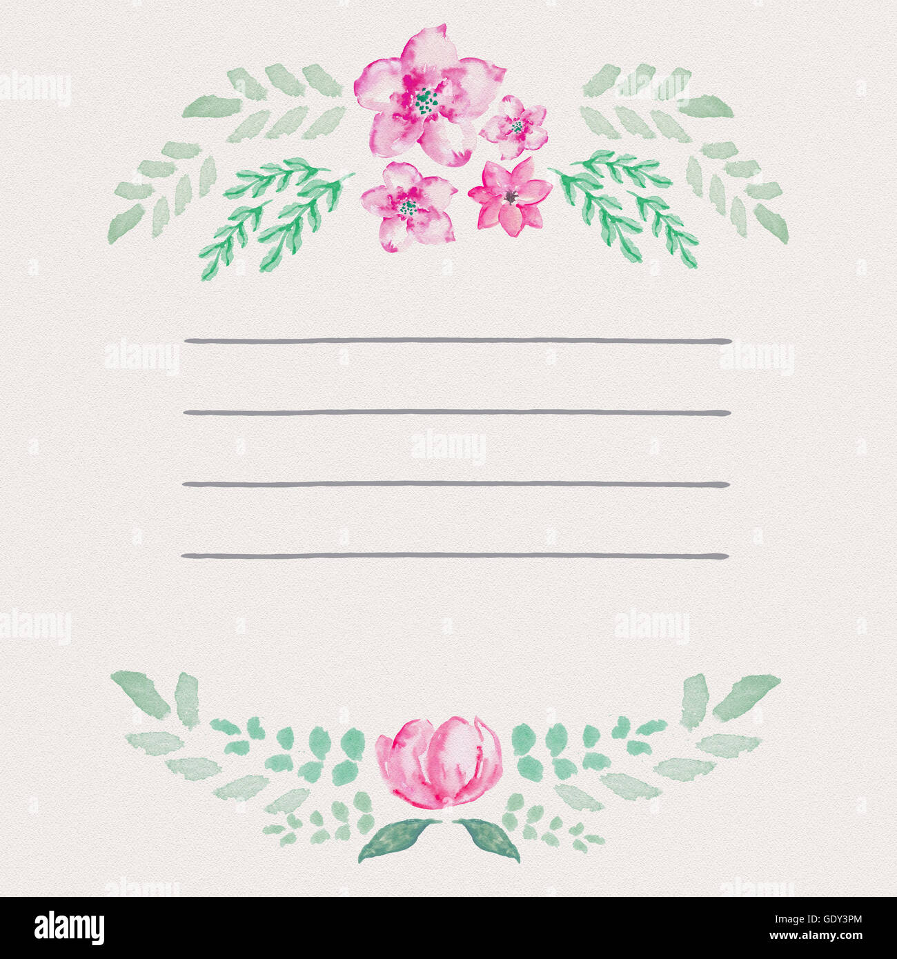 Letterpaper with flowers Stock Photo - Alamy