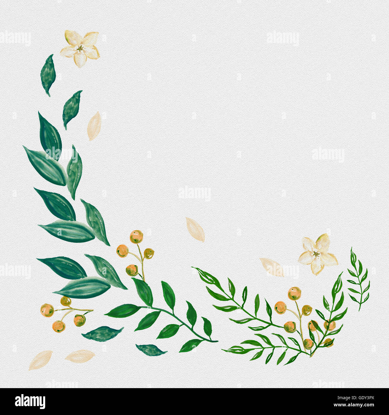 Background of postcard with plants and flowers Stock Photo - Alamy