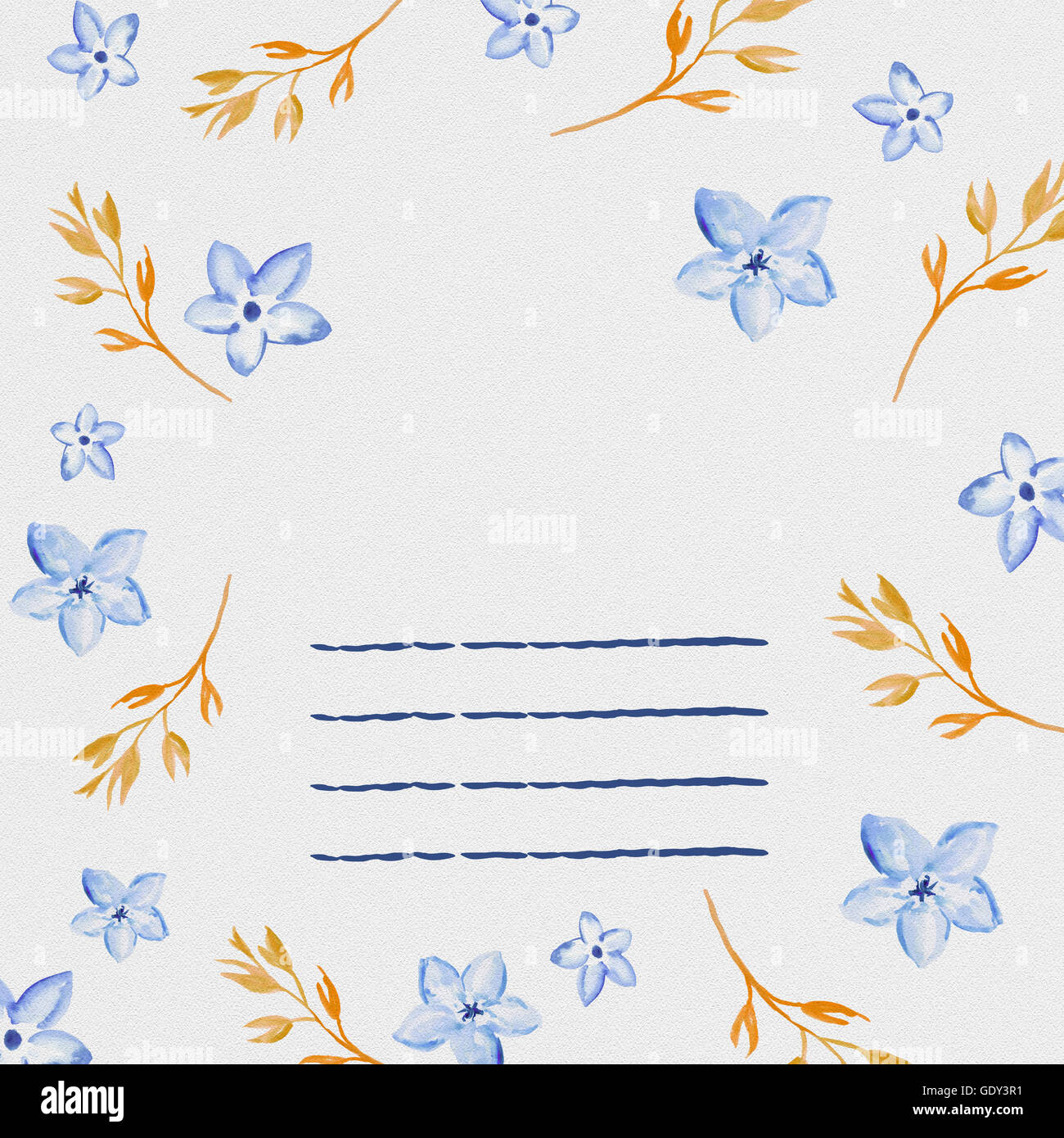 Letterpaper with plants and flowers Stock Photo - Alamy