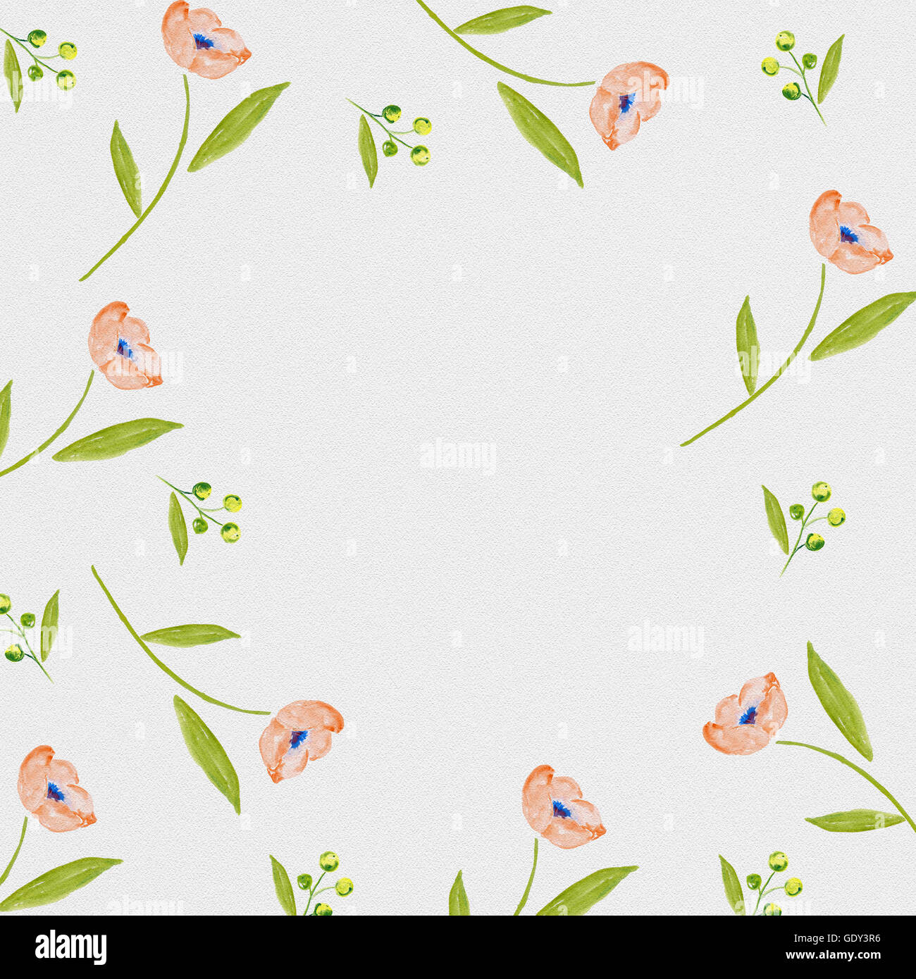 Calligraphic flowers and plants Stock Photo - Alamy