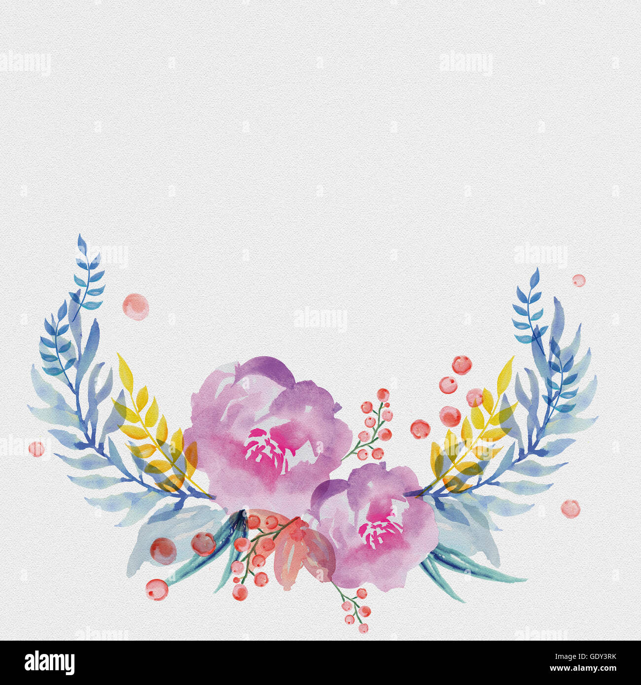 Calligraphic plants and flowers Stock Photo - Alamy