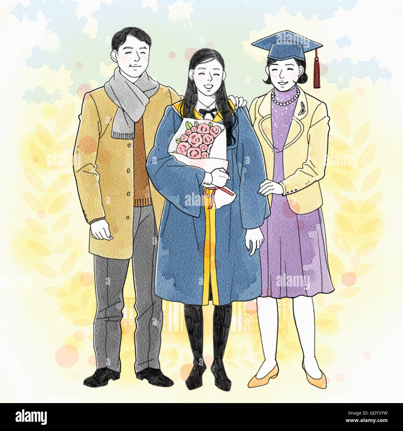 College graduate with parents hi-res stock photography and images - Alamy