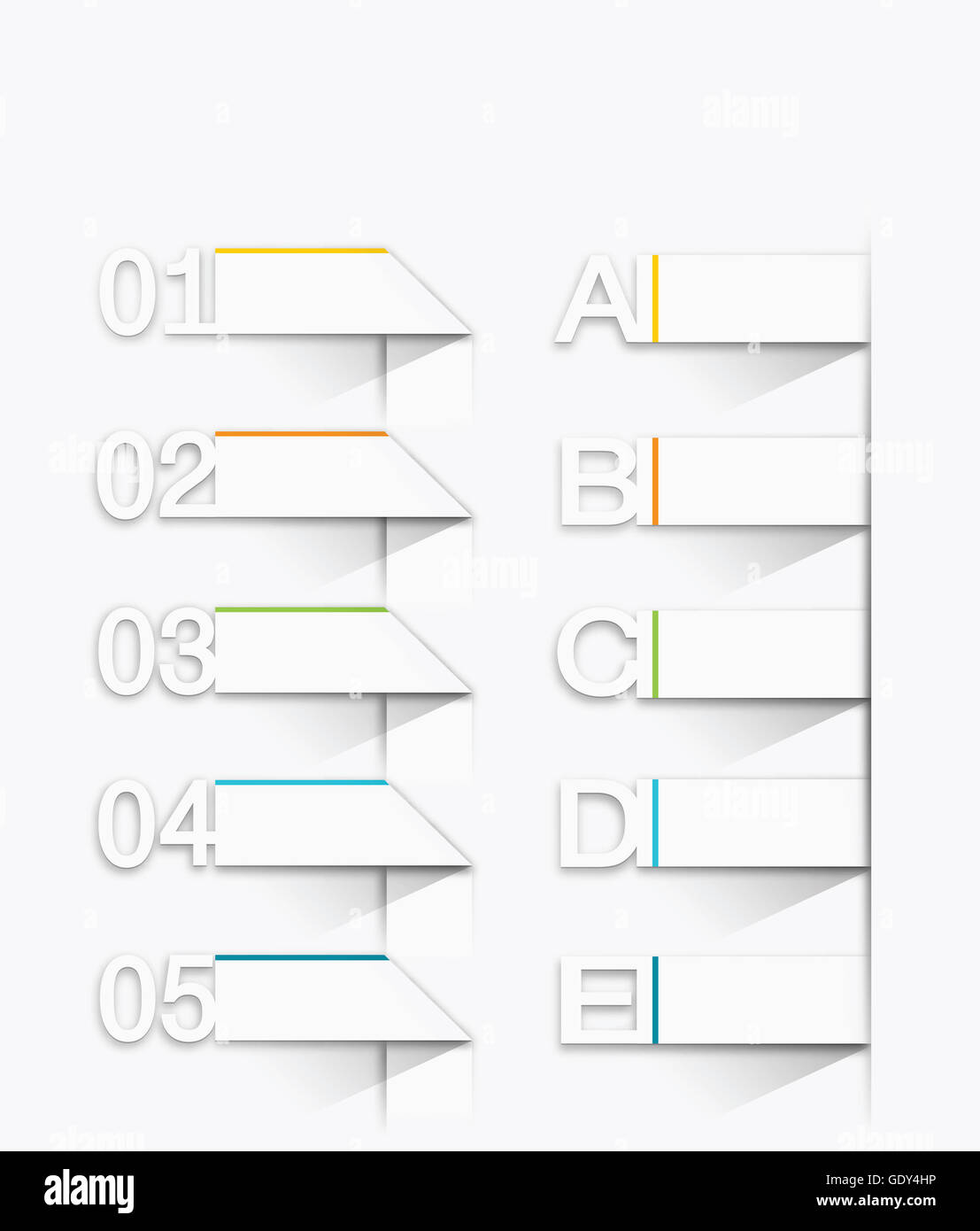 Infographic labels with numbers and alphabet letters Stock Photo - Alamy