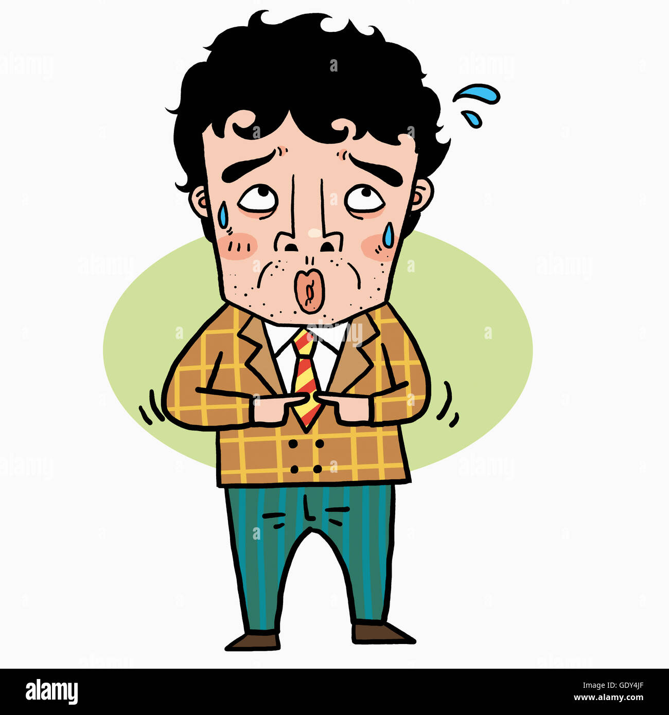 Man in suit hesitating Stock Photo - Alamy