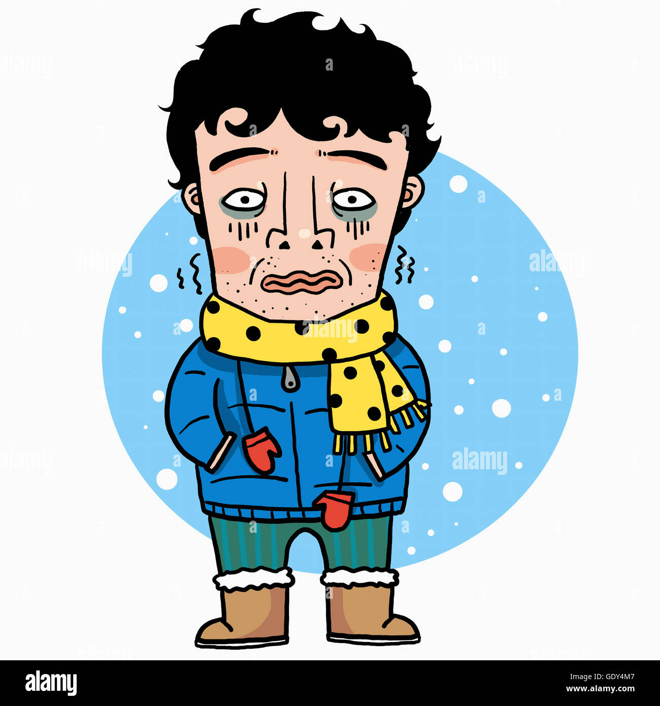 Man shivering with cold Stock Photo - Alamy