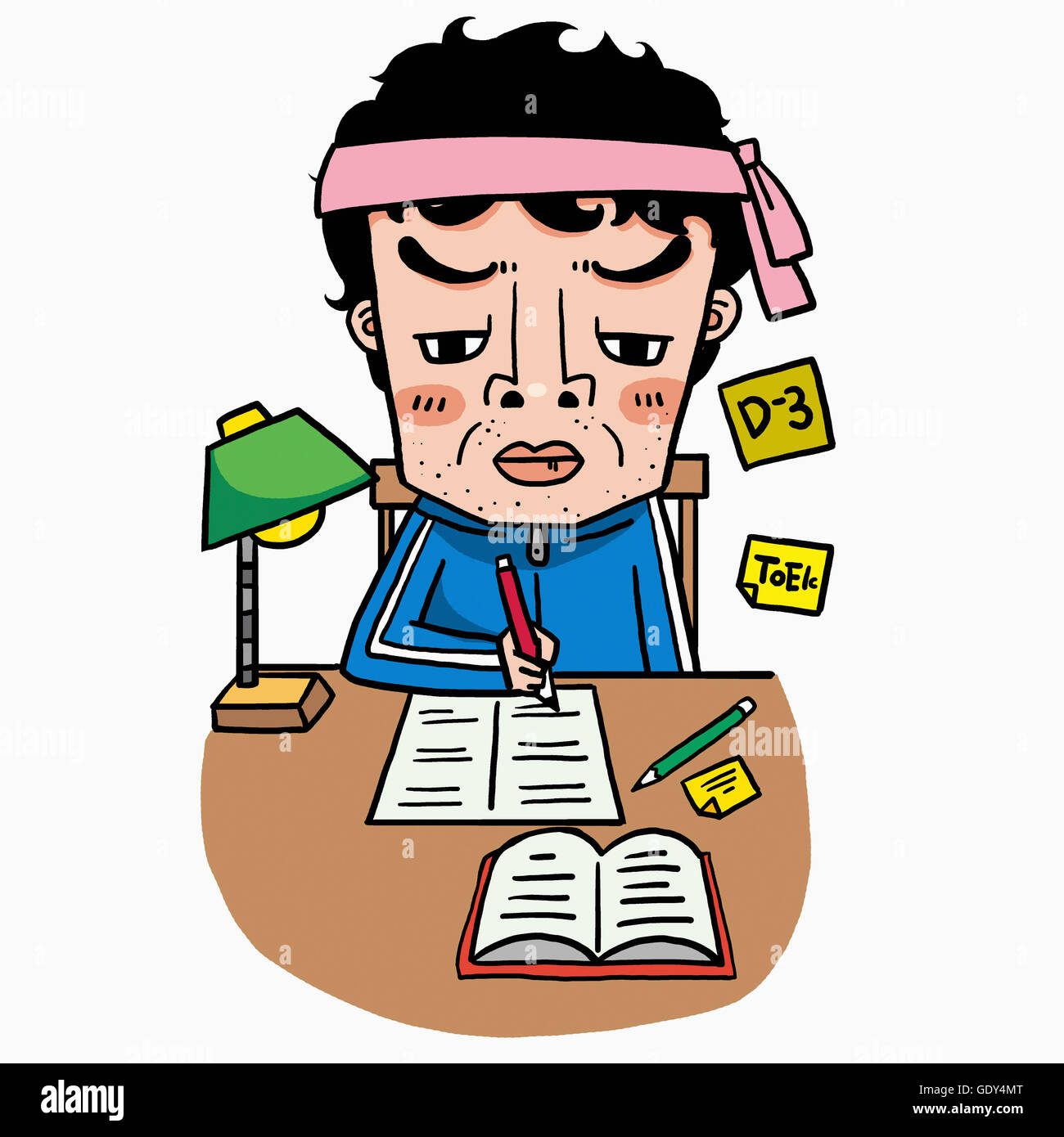 Portrait of man in jogging suit studying hard Stock Photo - Alamy