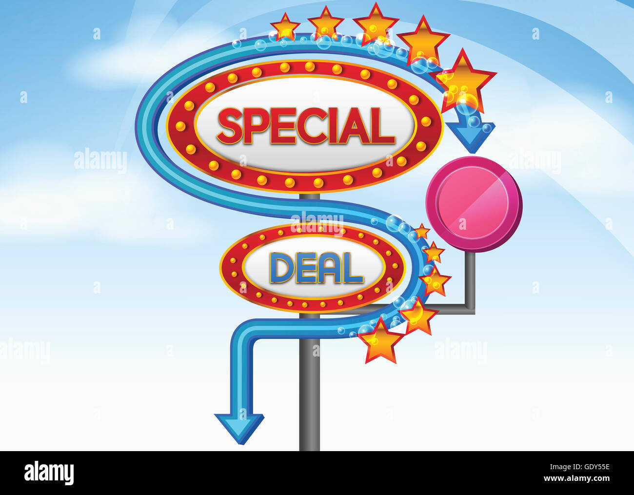 Neon sign advertisement for Special Deal Stock Photo - Alamy