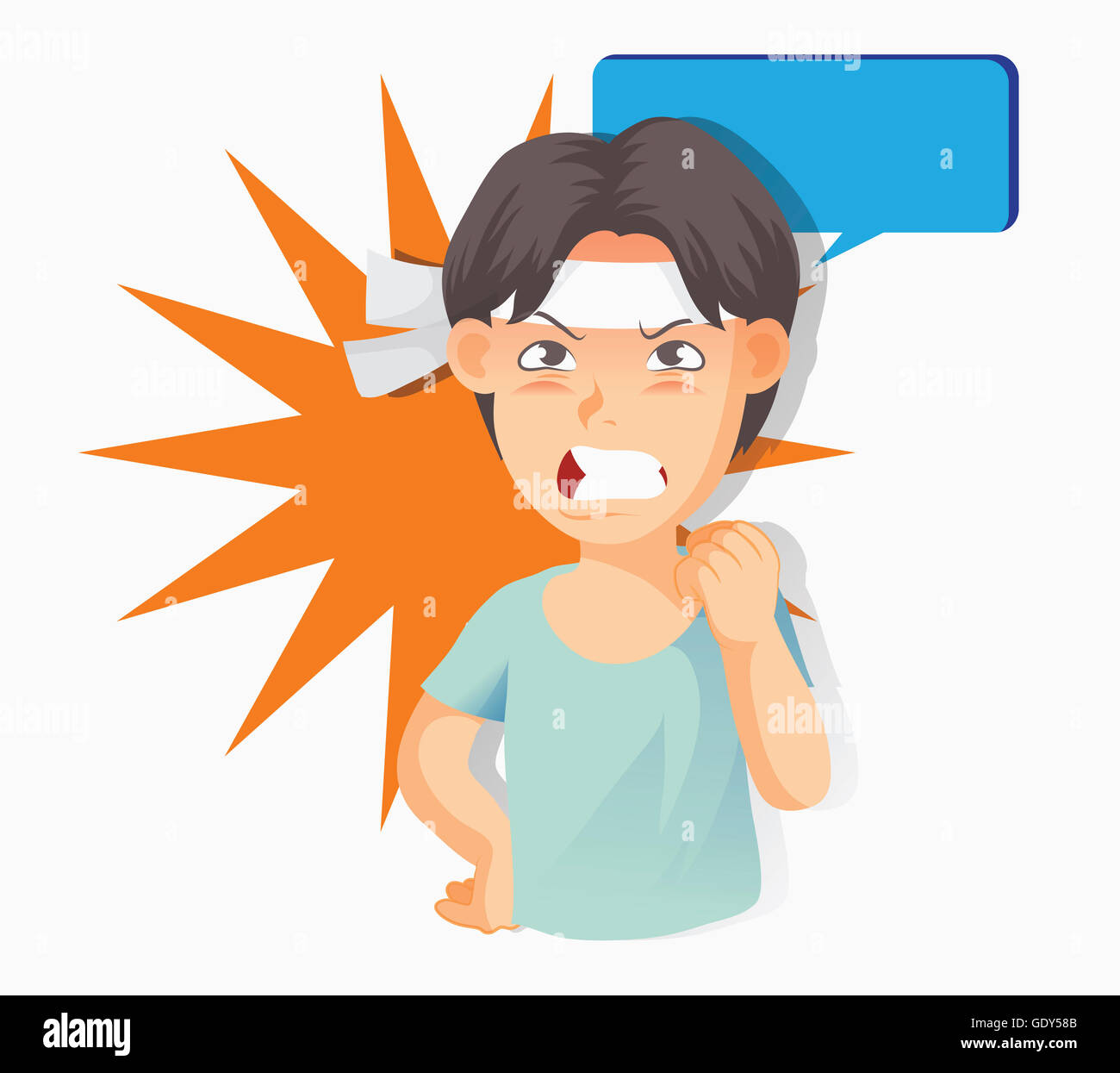 Portrait of man making a strong resolve Stock Photo - Alamy