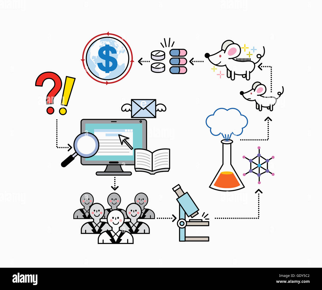 Illustration related to successful new medicine development Stock Photo ...