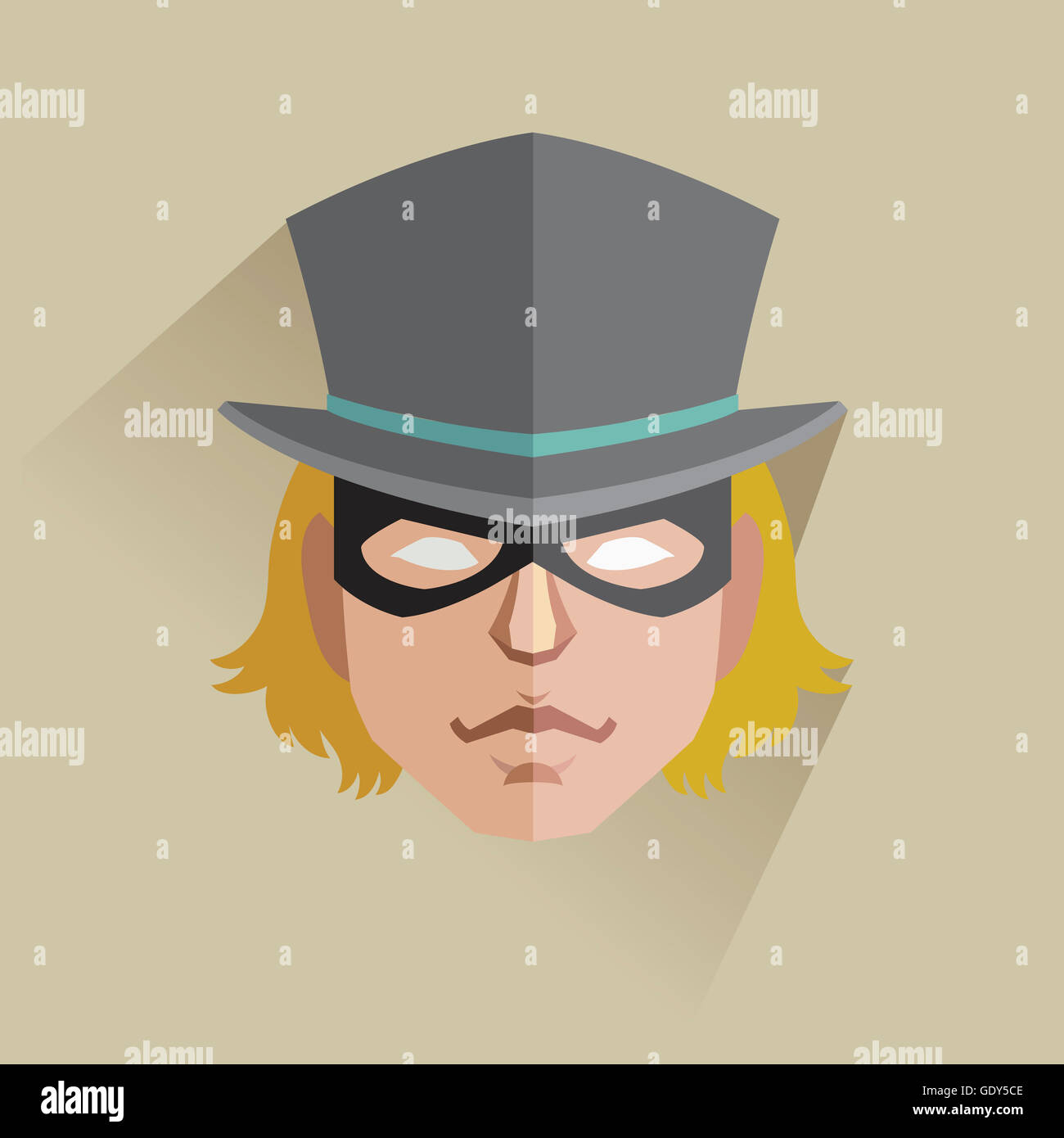 Illustration of man's mask Stock Photo - Alamy