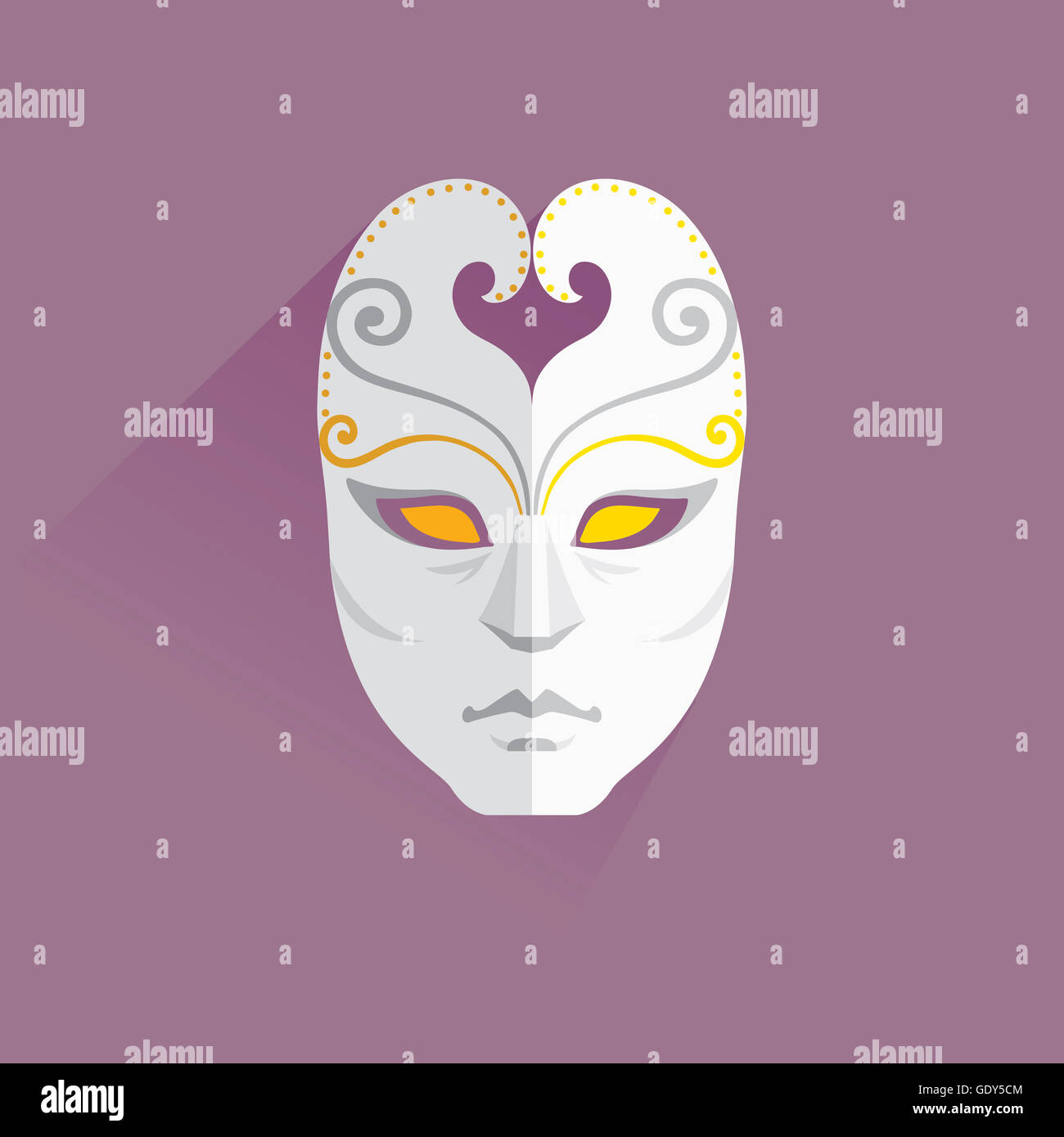 Illustration of white costume mask Stock Photo - Alamy