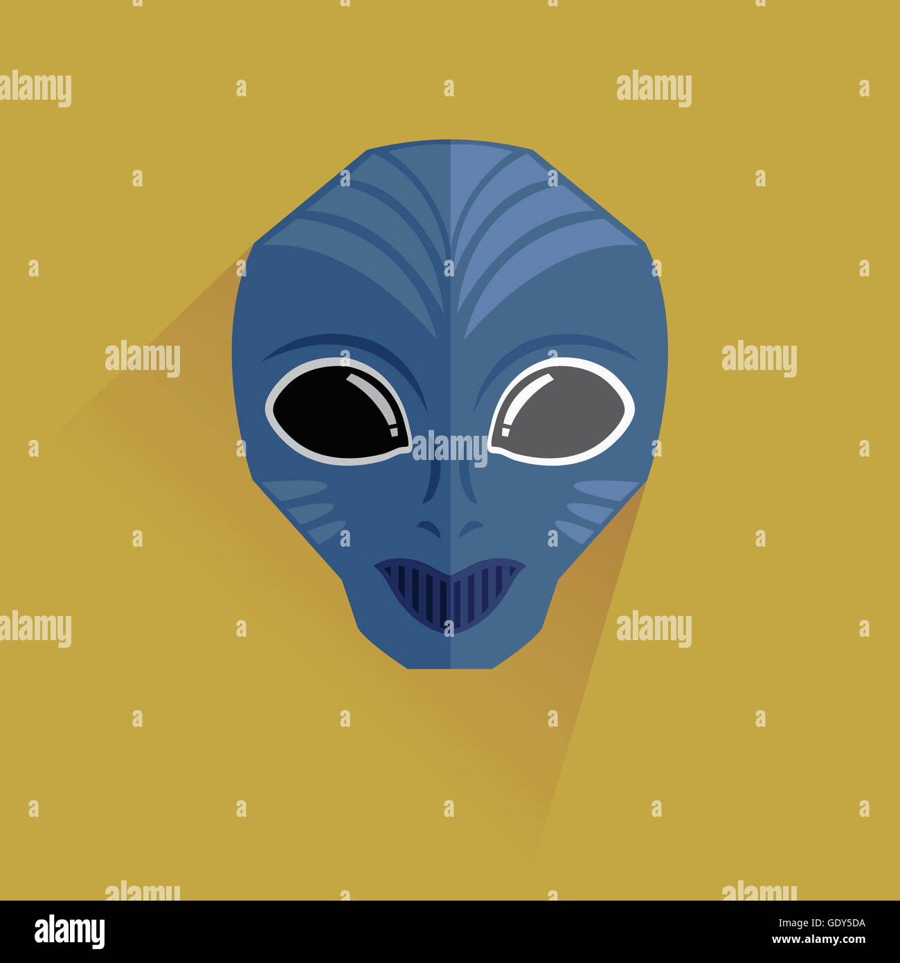 Illustration of alien mask Stock Photo - Alamy