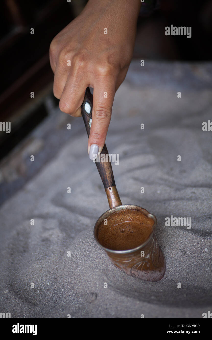 Color image of some Turkish sand coffee Stock Photo - Alamy