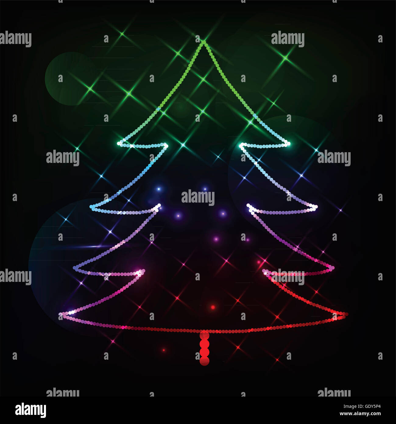 Christmas tree made of gradation of light effect Stock Photo - Alamy