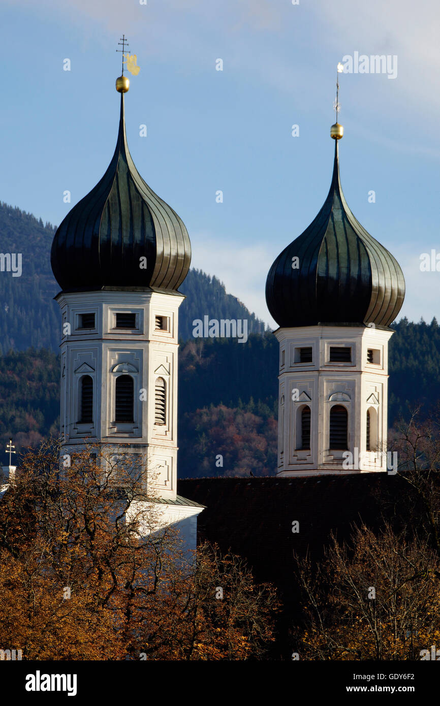 geography / travel, Germany, Bavaria, Penzberg, Benediktbeuern, Towers ...