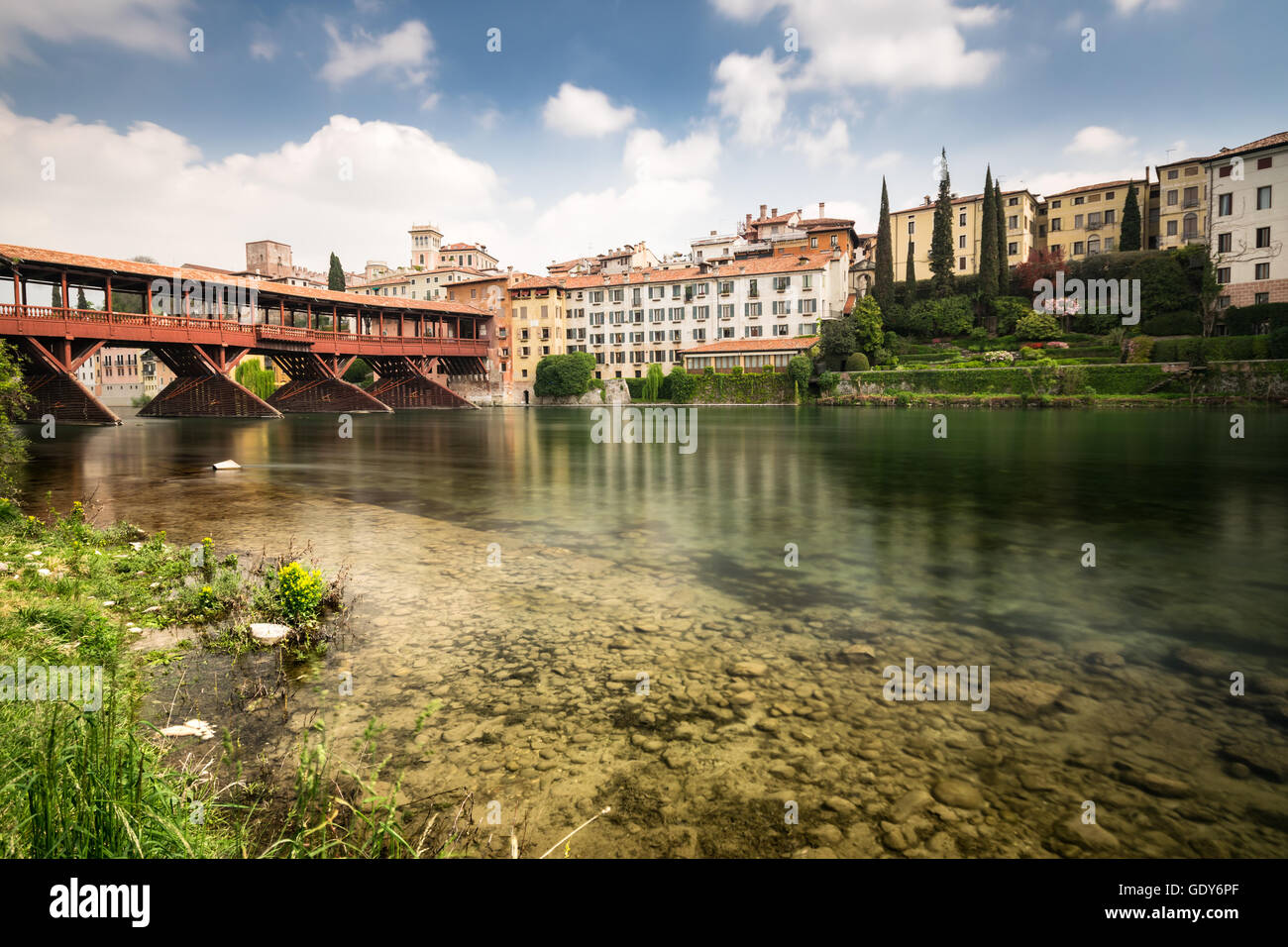 The Old Bridge also called the Bassano Bridge or Bridge of the Alpini ...