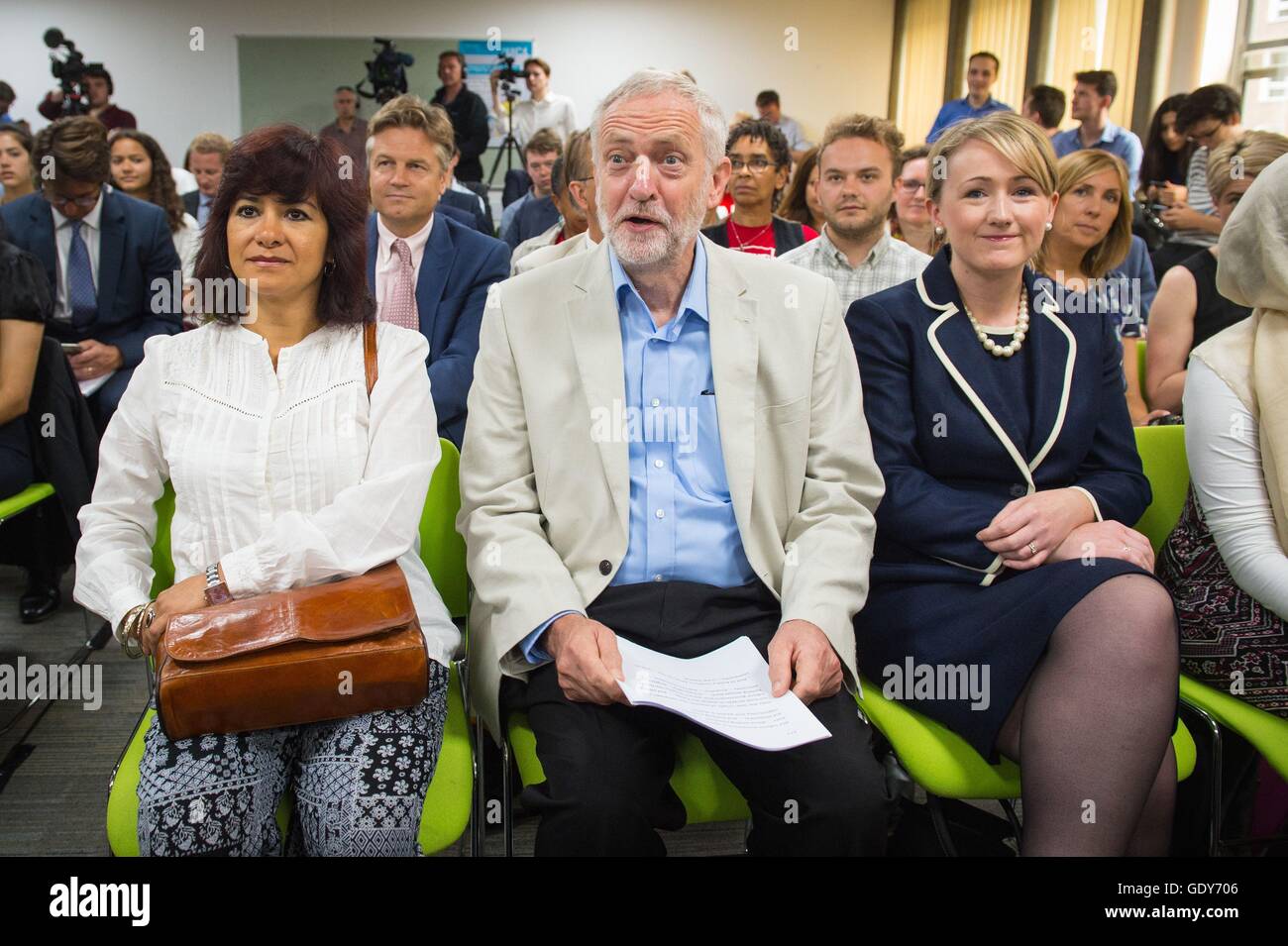 Labour Party leader Jeremy Corbyn with his wife Laura Alvarez (left) at ...