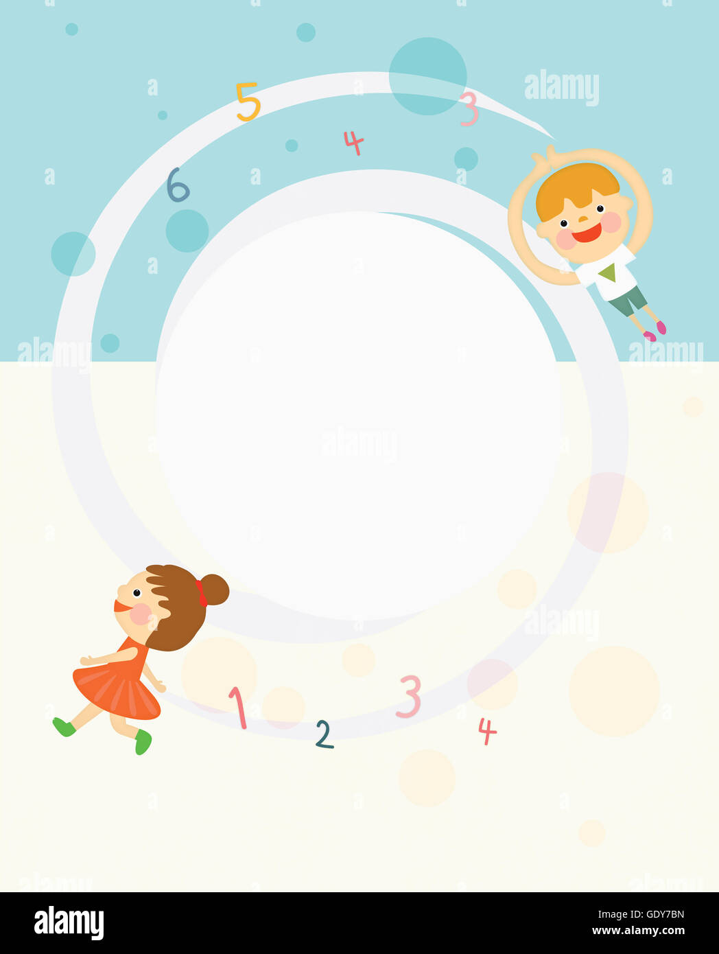 Smiling boy and girl with numbers Stock Photo - Alamy