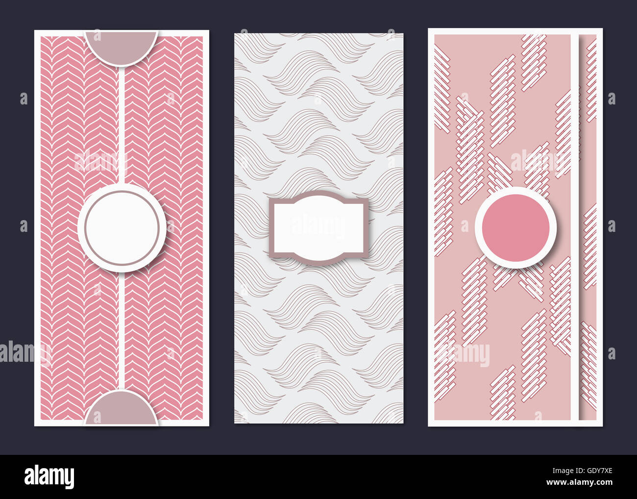 Banners with geometric patterns of zigzag, waves and diagonal lines ...