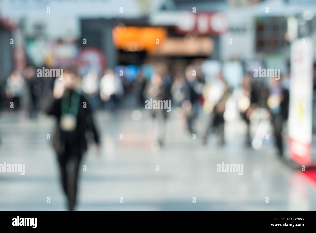 Out of focus shot of people going about their daily business Stock ...