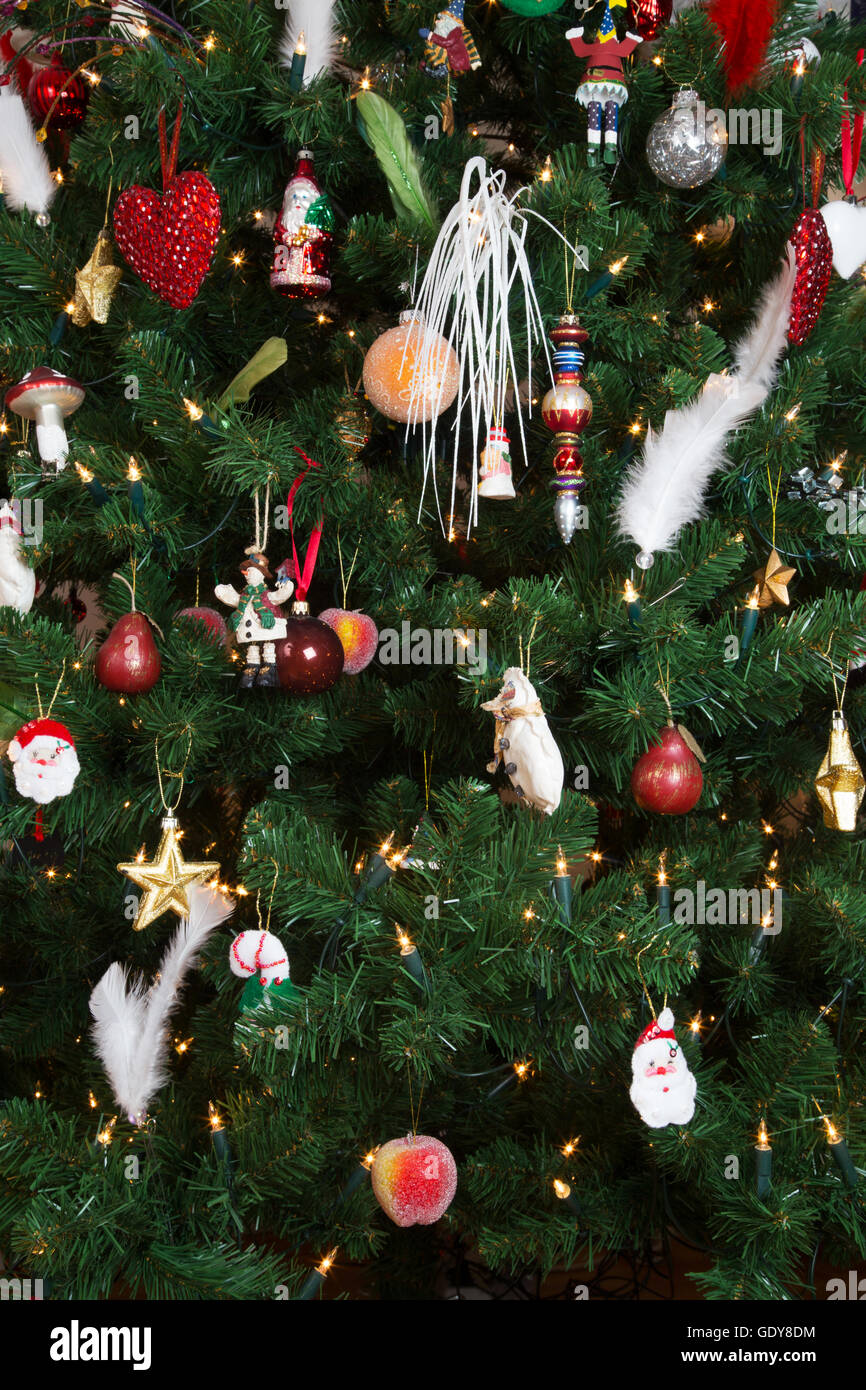 Close up of a decorated christmas tree Stock Photo - Alamy