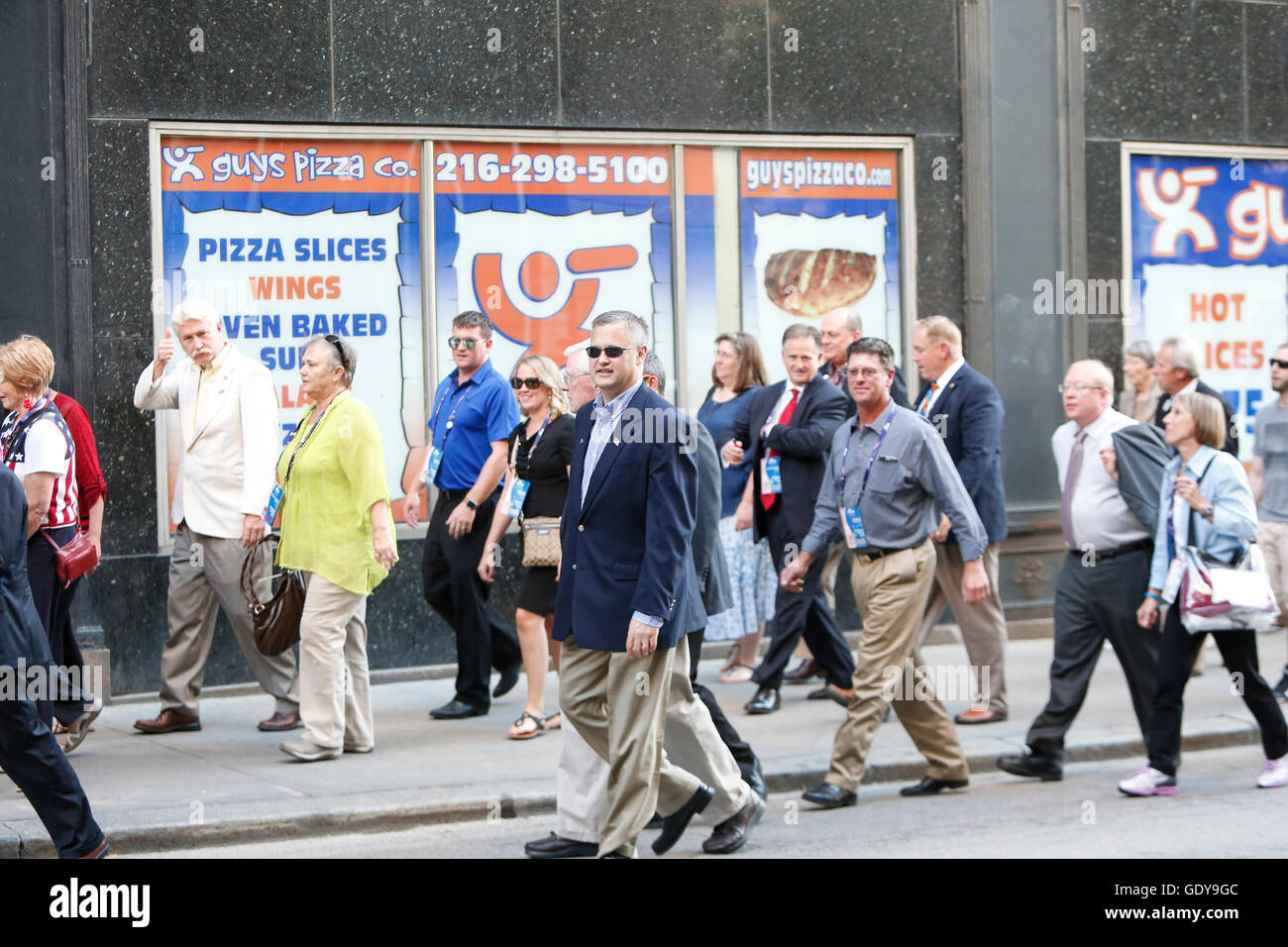 Cleveland, United States. 20th July, 2016. RNC delegates on their way ...