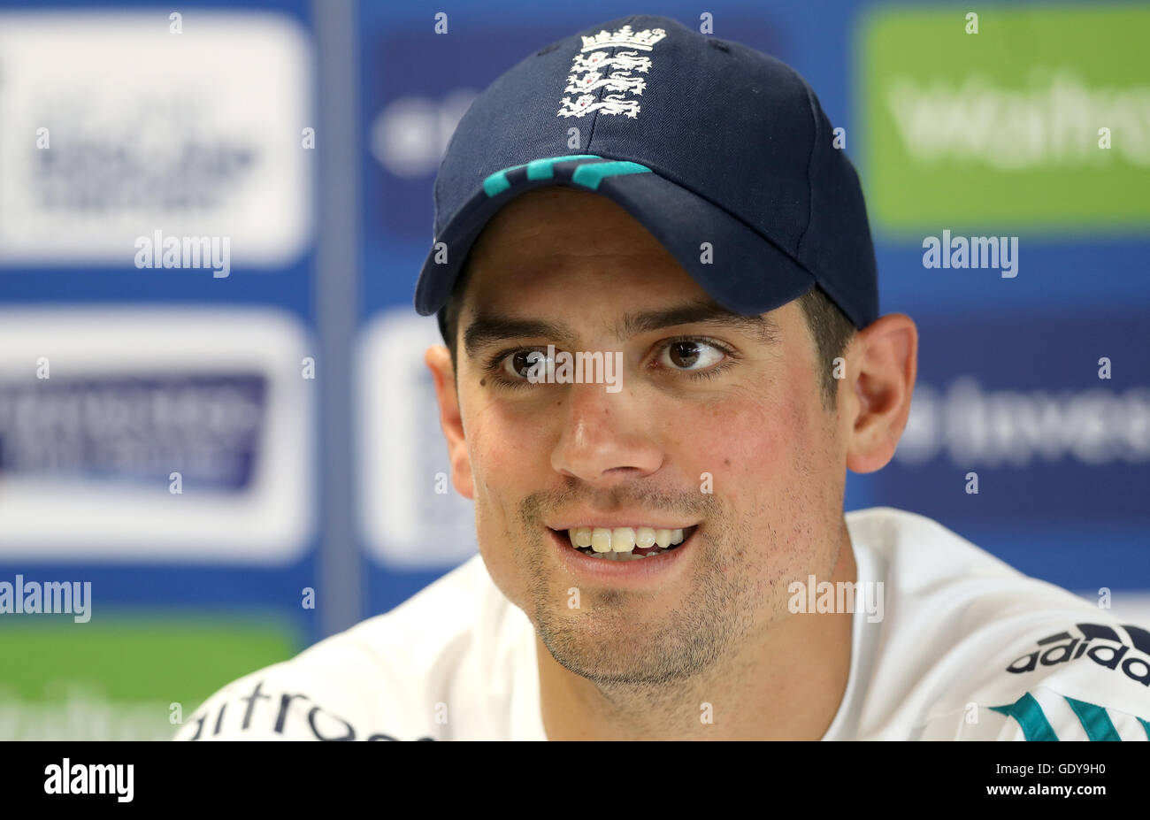 England's Alastair Cook speaks during a press conference, at Old ...