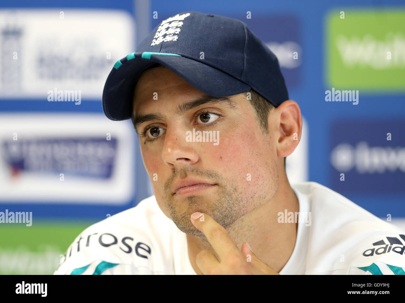 England's Alastair Cook speaks during a press conference, at Old ...