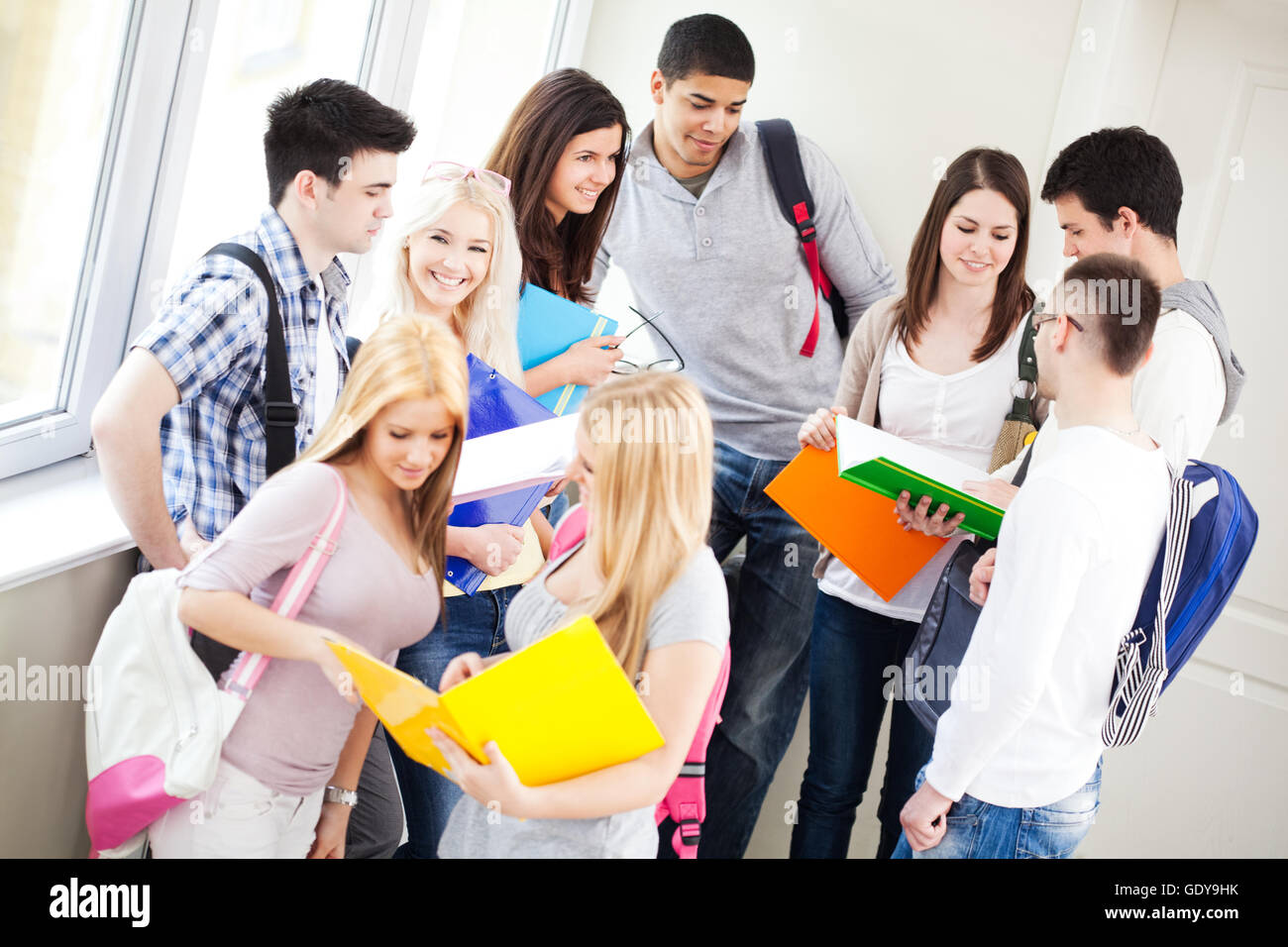 A group of students during a break between classes Stock Photo - Alamy