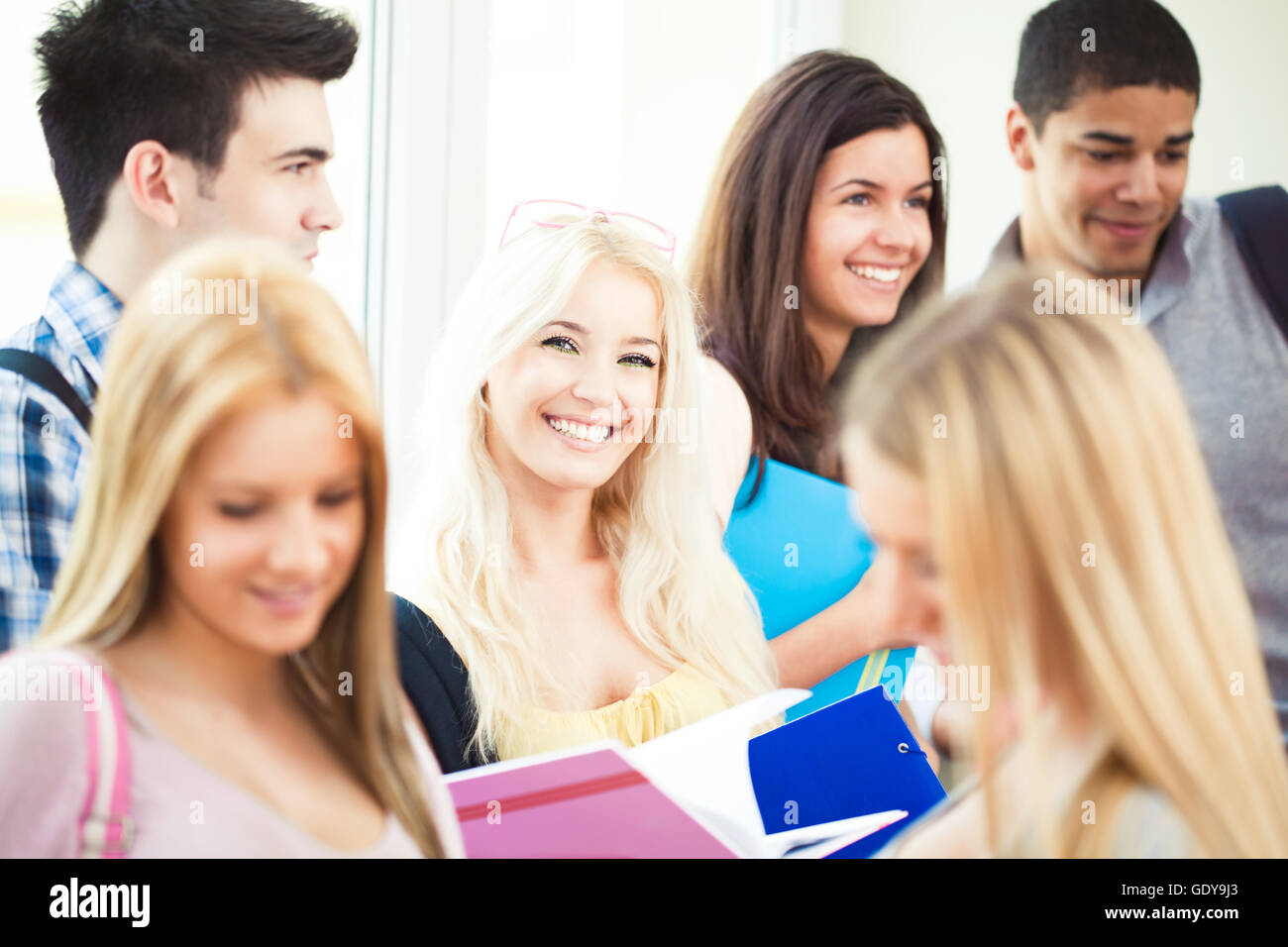 A group of students during a break between classes Stock Photo - Alamy