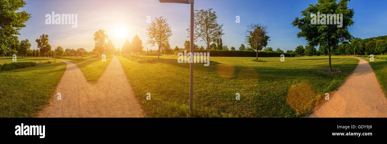 Sandy path in a summer park Stock Photo - Alamy
