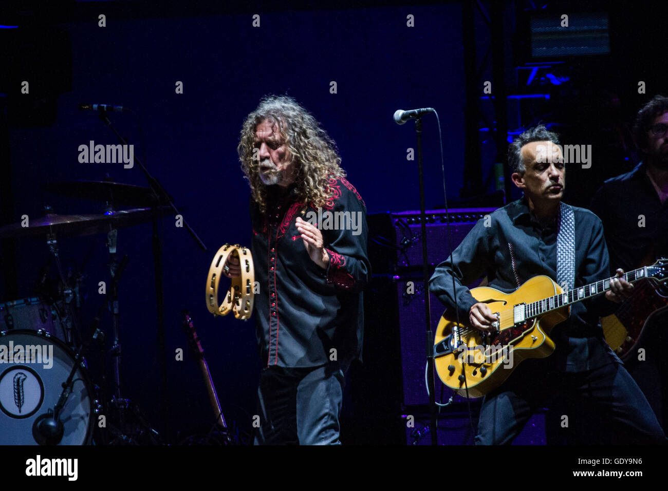 The English singer and song-writer Robert Plant pictured on stage as he ...