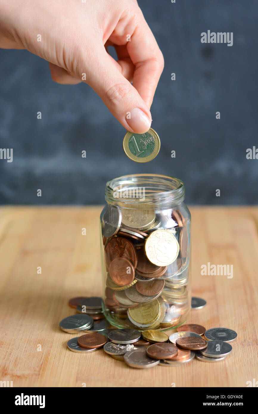Personal savings concept illustrated with money in a jar Stock Photo ...