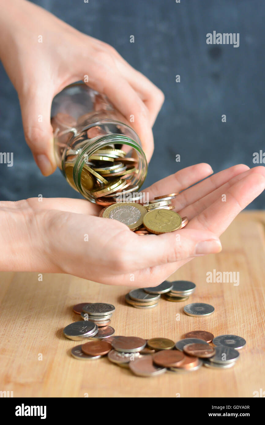 Personal savings concept illustrated with money in a jar Stock Photo ...