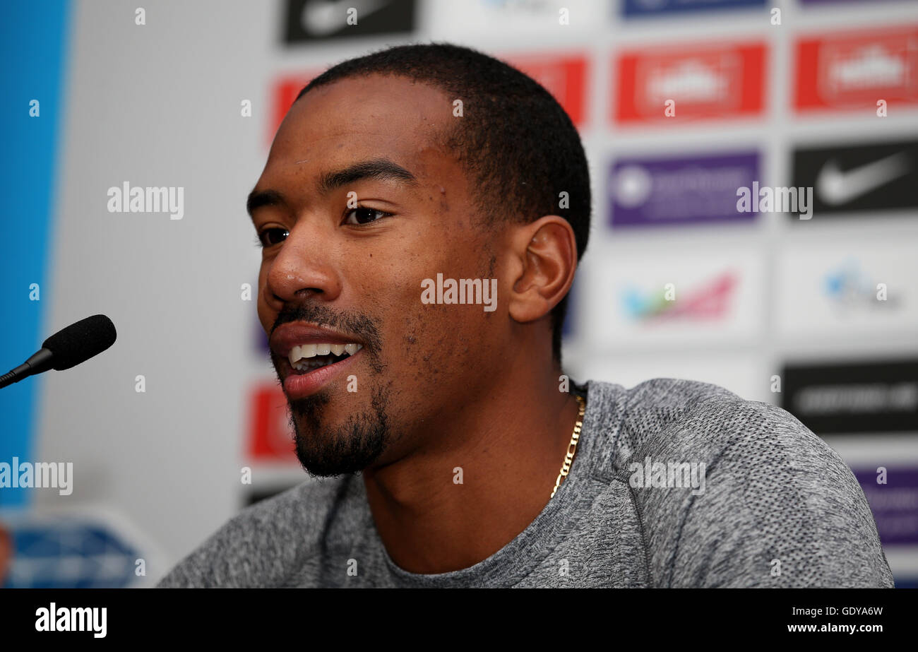 Christian Taylor talks during the press conference at the Grange Tower ...