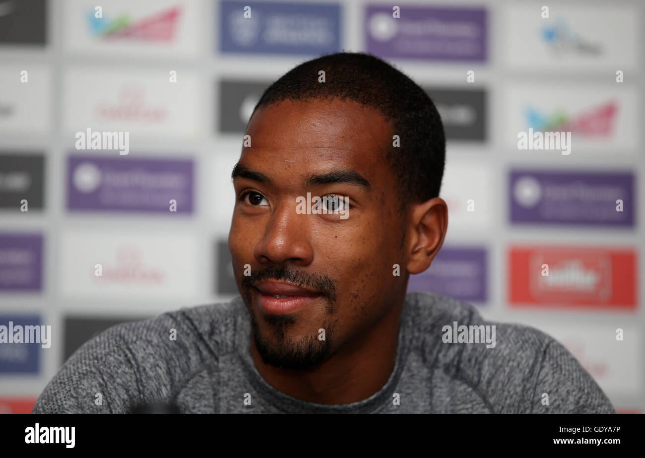 Christian Taylor talks during the press conference at the Grange Tower ...