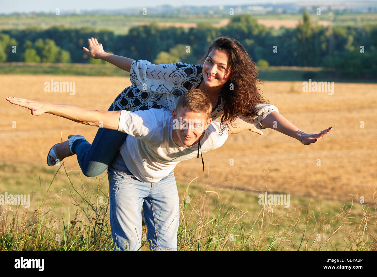 Girl riding man back hi-res stock photography and images - Alamy