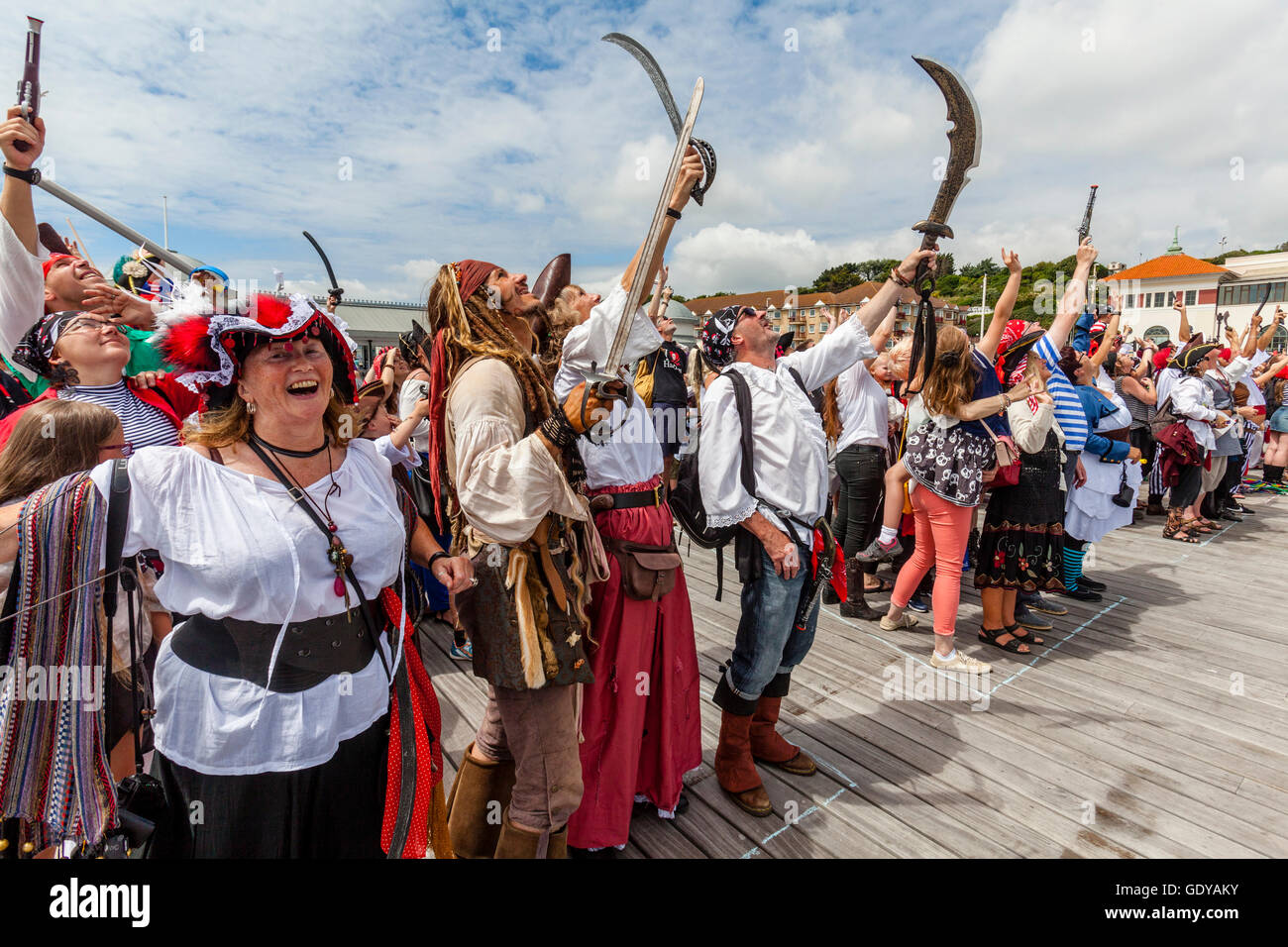 People Dressed In Pirate Costumes Pose For A Group Photo On Hastings ...
