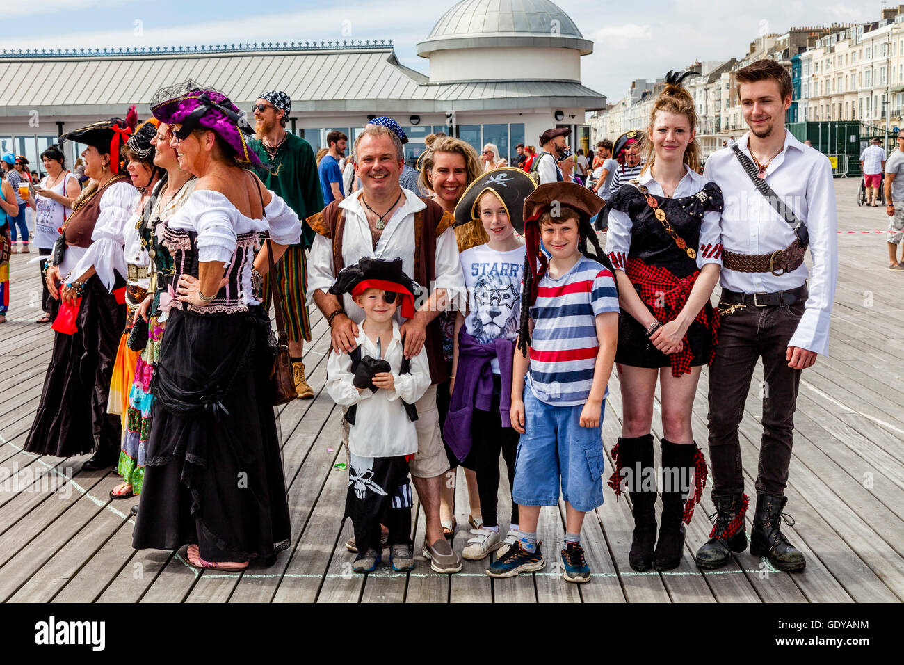 People Dressed In Pirate Costumes Pose For A Group Photo On Hastings ...