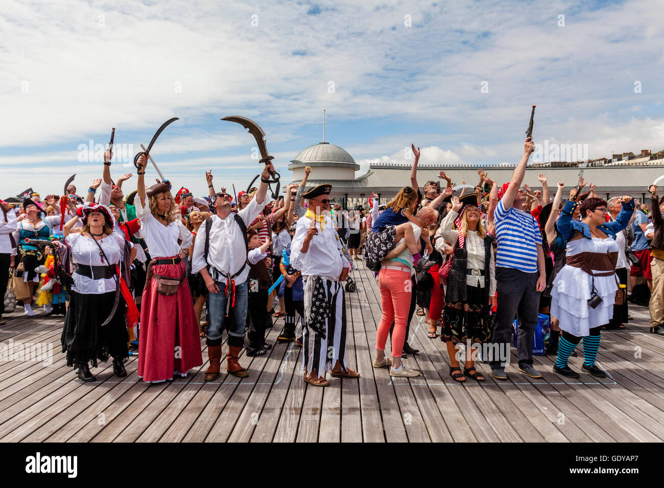 People Dressed In Pirate Costumes Pose For A Group Photo On Hastings ...