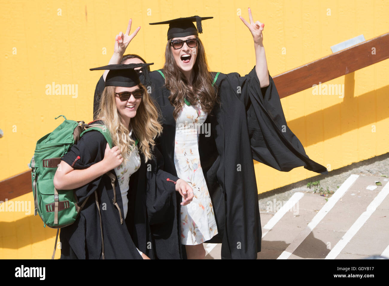 Higher Education in the UK: Two happy young female Aberystwyth ...