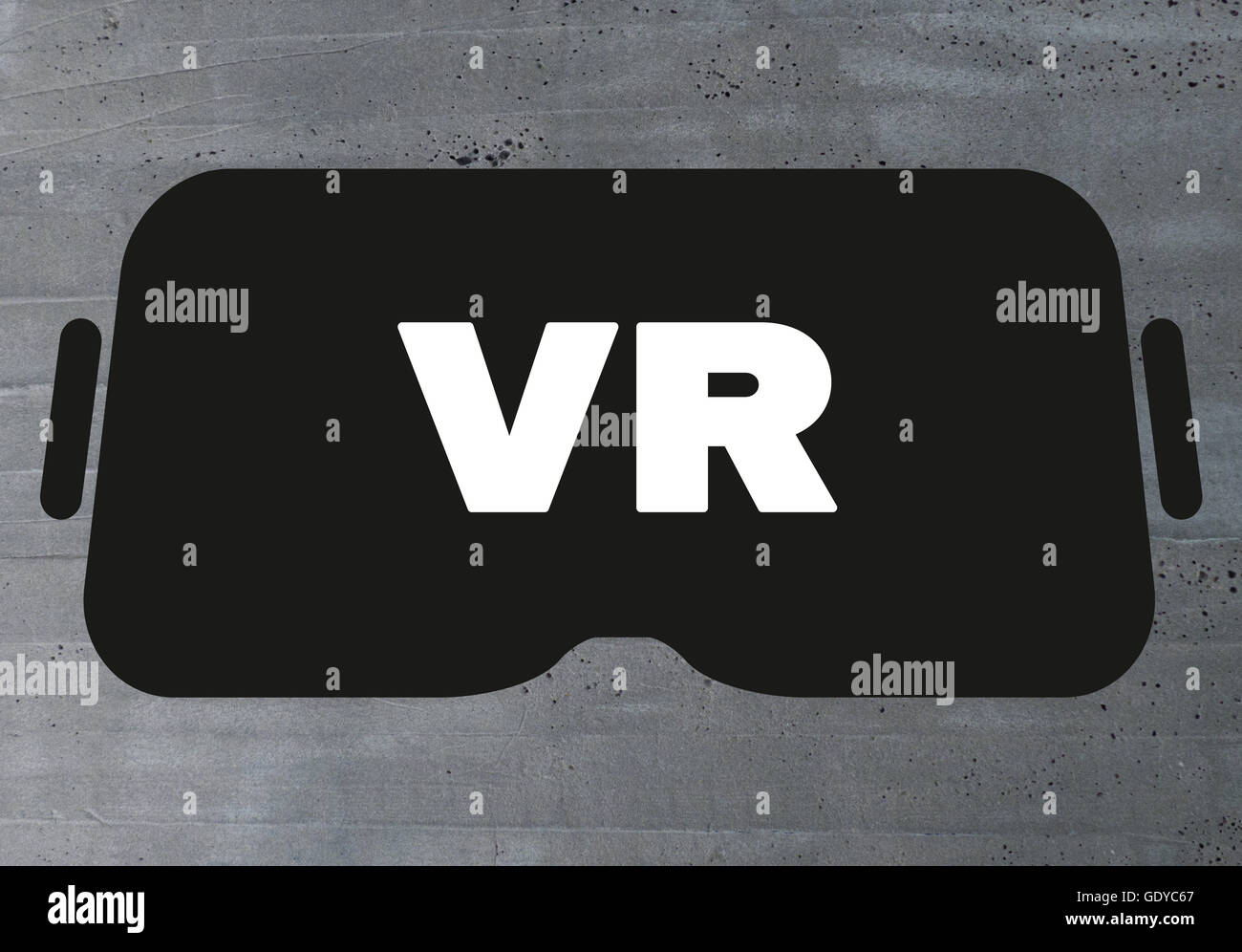 virtual reality concept on cement texture background Stock Photo - Alamy