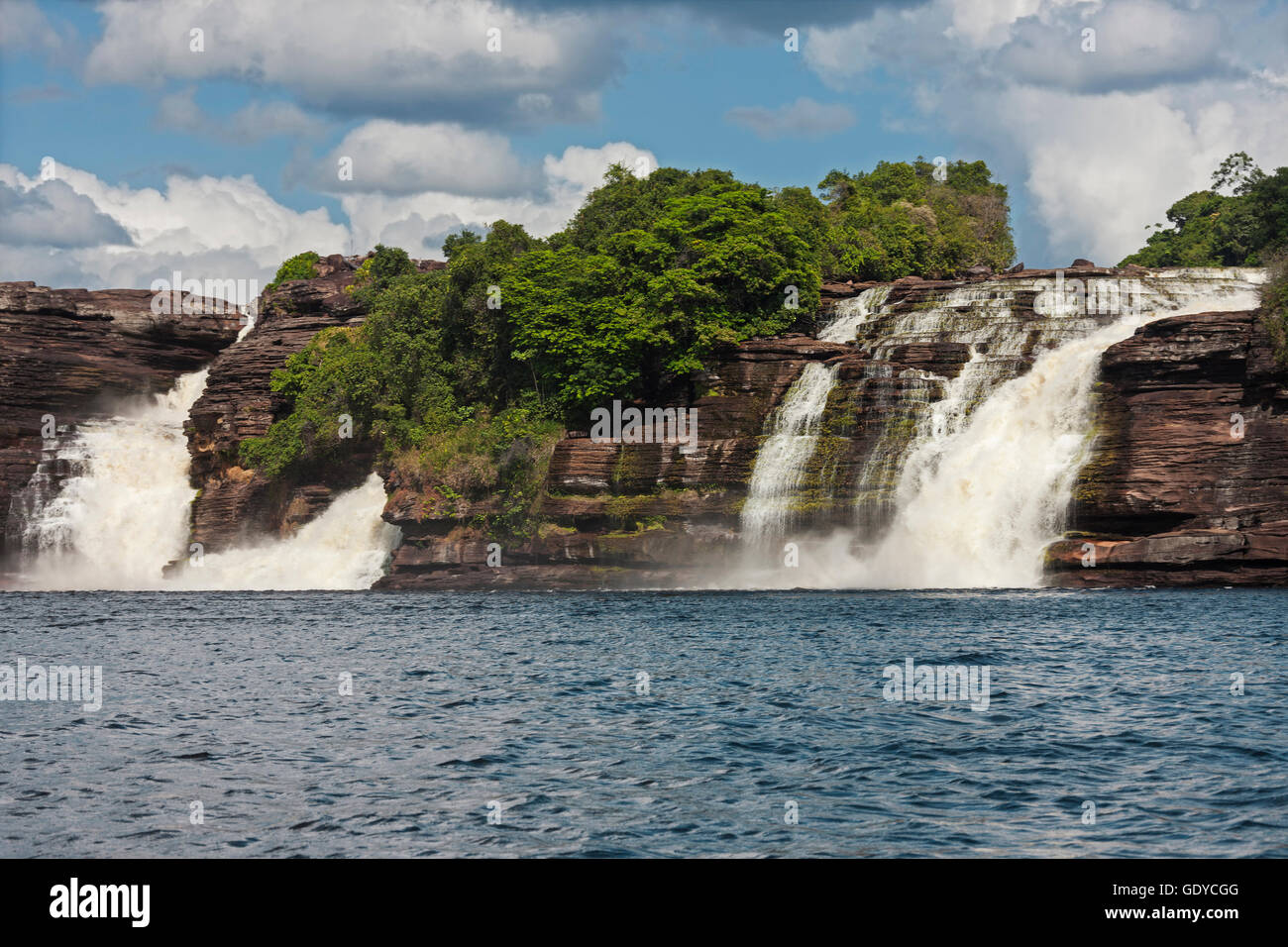 Waterfall, Canaima National Park, Bolivar State, Venezuela Stock Photo ...