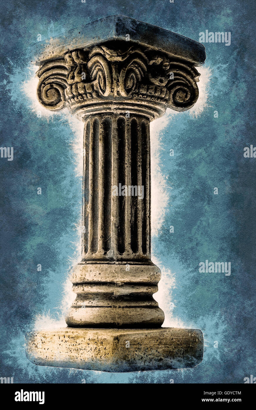 Column on white background Stock Photo - Alamy