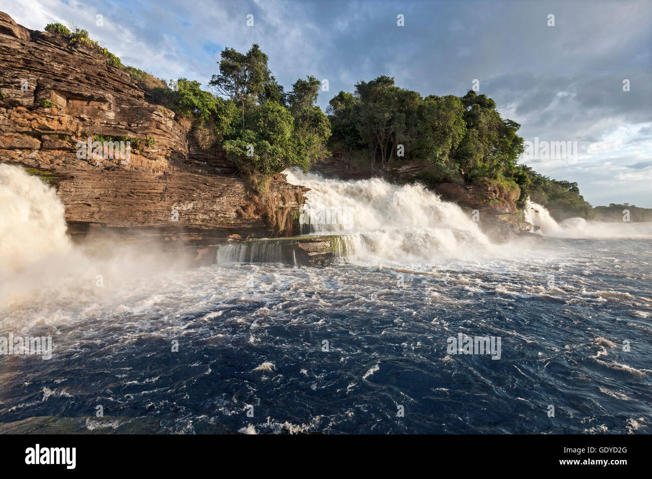 Waterfall, Canaima National Park, Bolivar State, Venezuela Stock Photo ...
