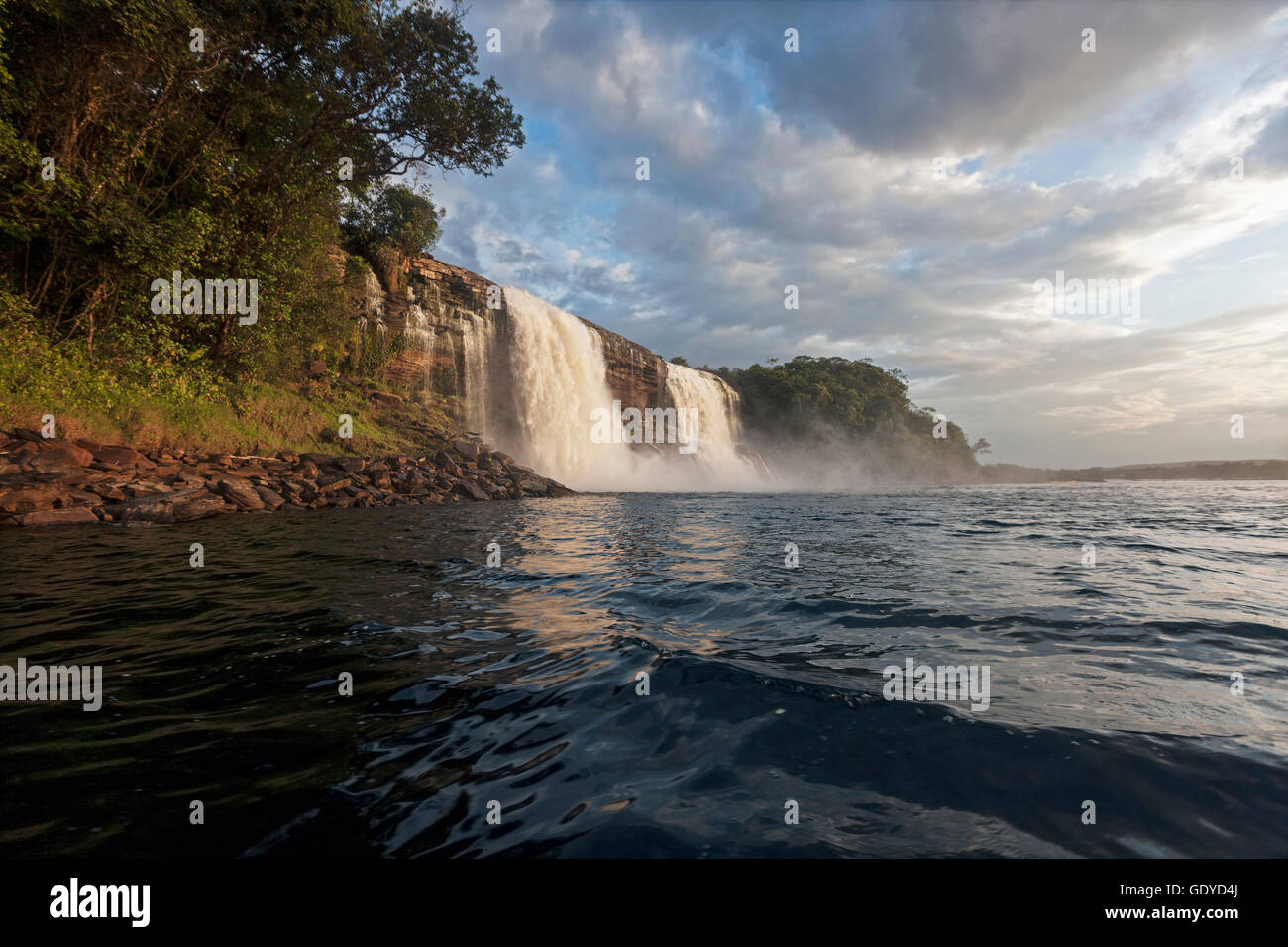 Waterfall, Canaima National Park, Bolivar State, Venezuela Stock Photo ...